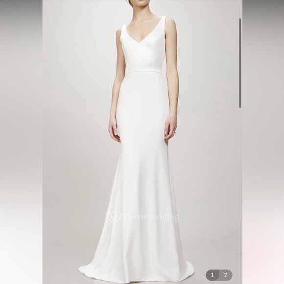 dorris wedding | Dresses | Dorris Wedding Long V Neck Simple Dress ...